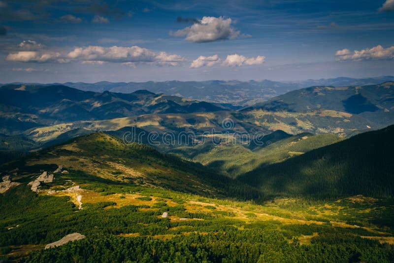 Beautiful Summer Mountain Landscape at Sunshine. Stock Image - Image of ...
