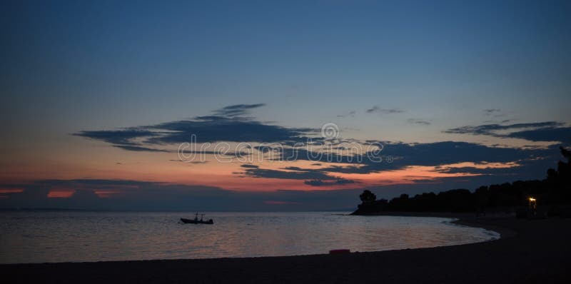 Beautiful Summer Sea Sunset Landscape. Panorama of Evening Sky and Sea ...