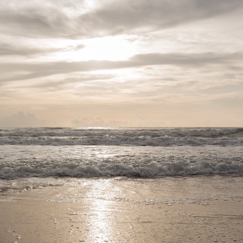 Beautiful Summer Sea, Sunshine on Sand Beach Stock Photo - Image of ...