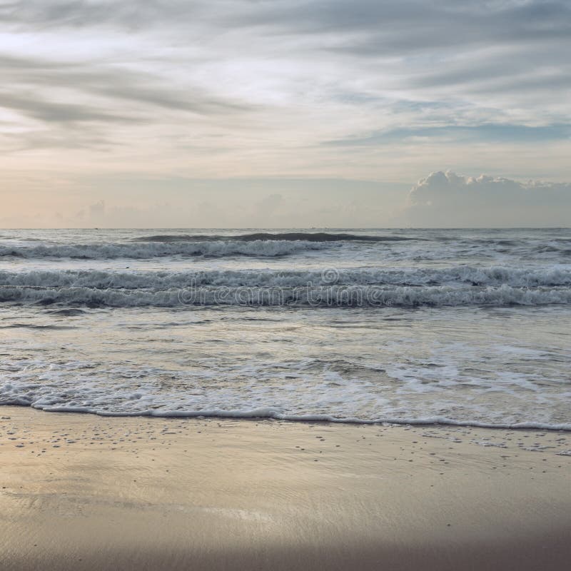 Beautiful Summer Sea, Sunshine on Sand Beach Stock Photo - Image of ...