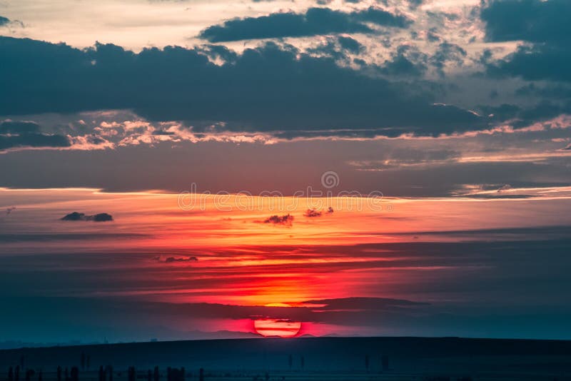 Beautiful summer sunset stock photo. Image of colorful - 63797396