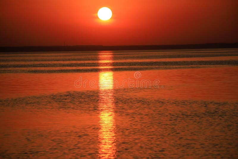 Beautiful Summer Sunset on the Sea. Delicate Sunset Colors Stock Image ...
