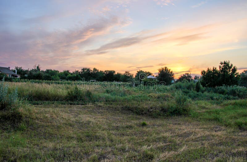 Beautiful Summer Sunset. Beautiful Sky.in the Countryside Stock Image ...