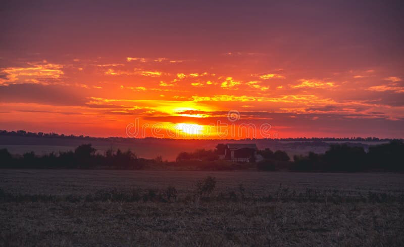Beautiful Summer Sunset. Beautiful Sky.in the Countryside Stock Image ...