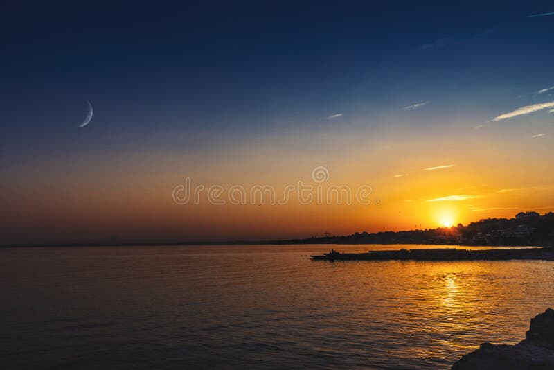 Beautiful Summer Twilight Over the Sea Surface Stock Image - Image of ...