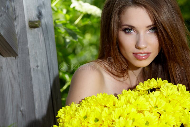 Beautiful summer woman stock image. Image of female, green - 20280763