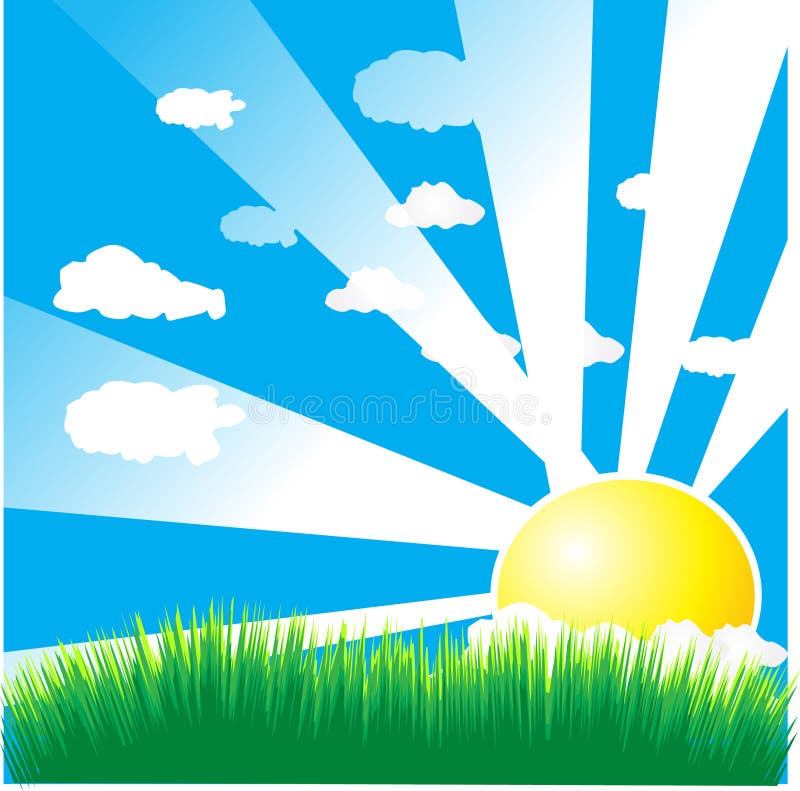 Beautiful Sun Day / Vector Illustration Stock Vector - Illustration of ...