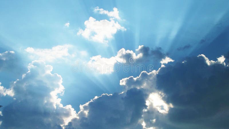Beautiful Sun Rays Behind the Clouds. Stock Image - Image of heaven ...
