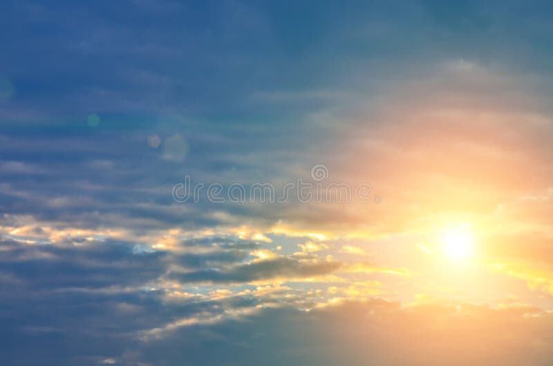 Beautiful Sun Rise in Blue Sky Stock Photo - Image of scenery ...