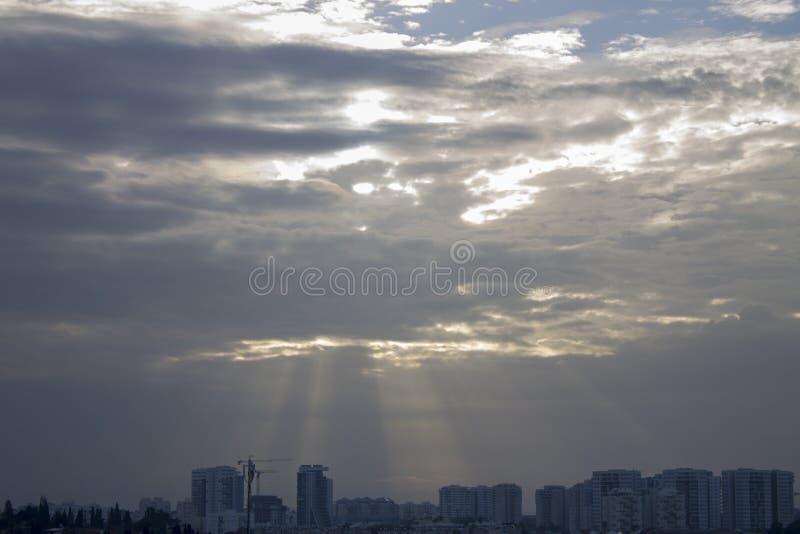 Beautiful Sun Rise in Israel Stock Photo - Image of architecture ...