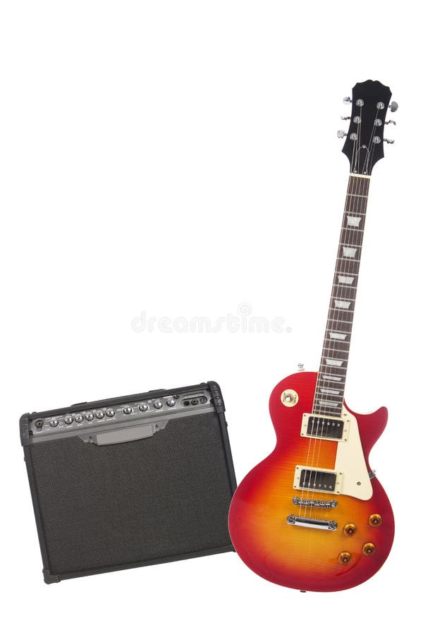 Beautiful Sunburst Electric Guitar Front/back/side Stock Image - Image ...