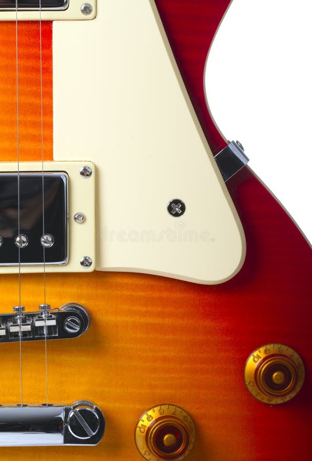 Beautiful Sunburst Electric Guitar Front/back/side Stock Image - Image ...