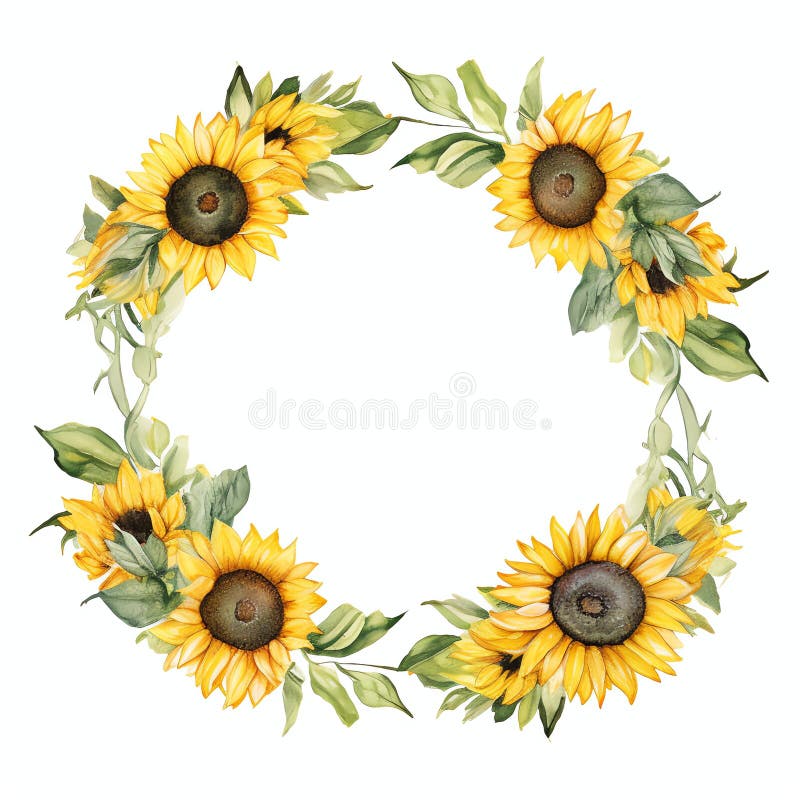 Beautiful Sunflower Frame Clipart Illustration Stock Illustration ...