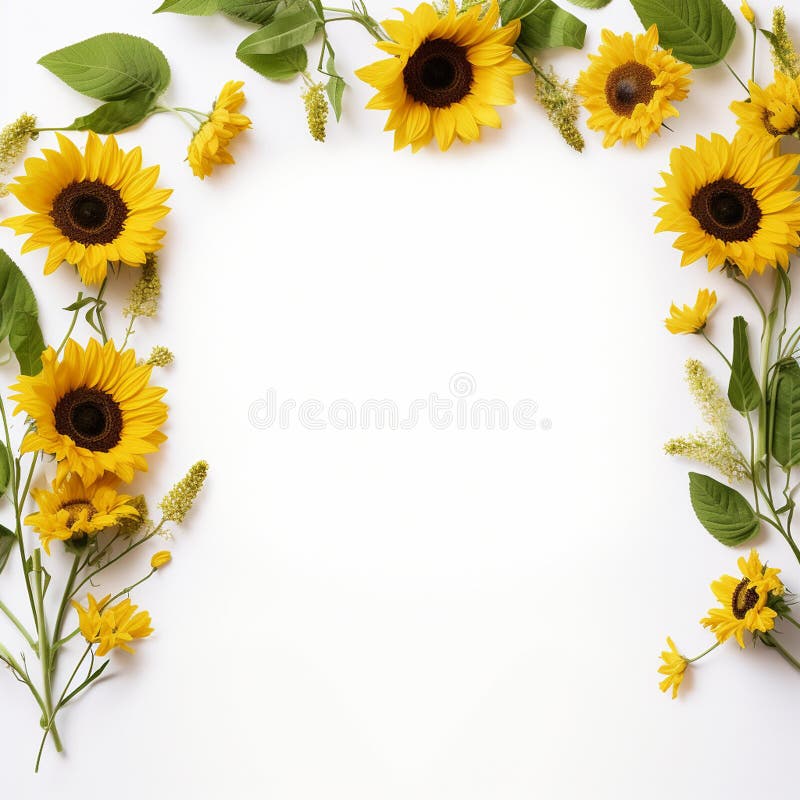 Beautiful Sunflower Frame Open Creativity Stock Illustration ...