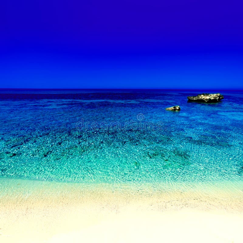 Beautiful Sunny Beach Coastline with Panorama Tranquility Bay. T Stock ...