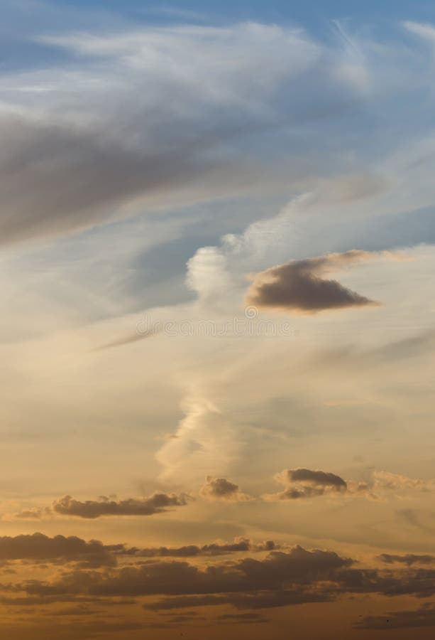 Beautiful Sunny Sunset Sky with Clouds Stock Photo - Image of gold ...