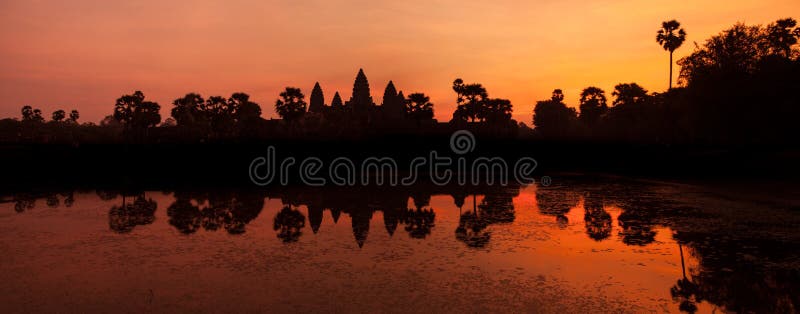 Beautiful Sunrise at Angkor Wat Temple Stock Image - Image of ...