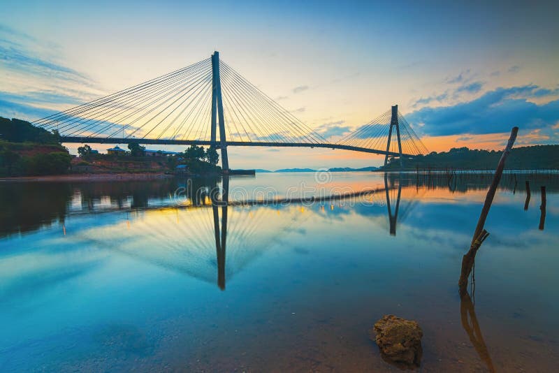 Beautiful Sunrise at Barelang Bridge - Batam Island Editorial Photo ...
