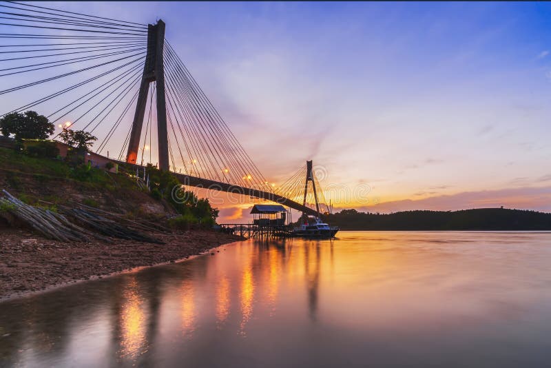 Beautiful Sunrise at Barelang Bridge Batam Island Editorial Stock Image ...