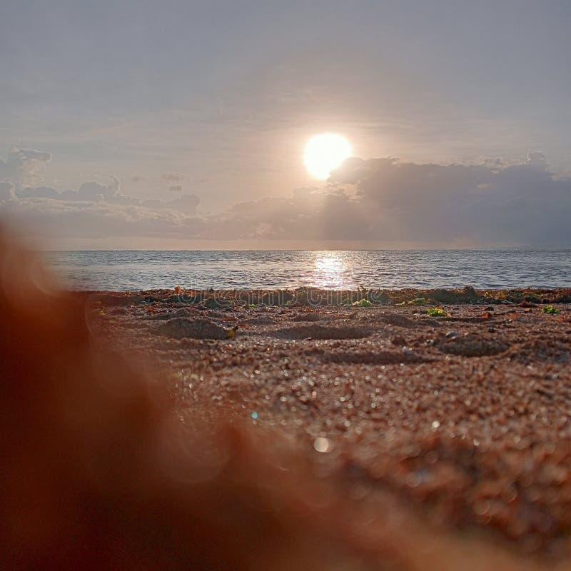 Beautiful Sunrise Behind the Red Sand Stock Image - Image of sand ...
