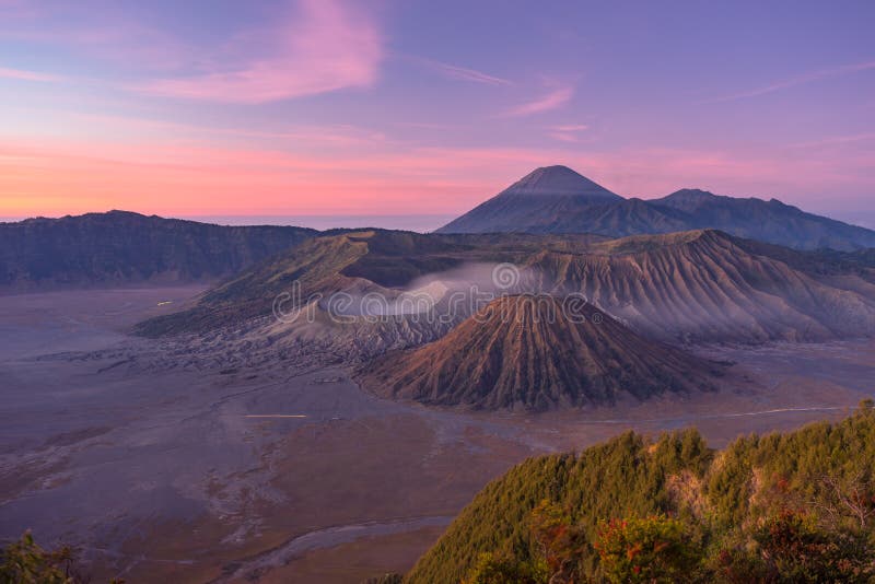 Beautiful Sunrise at Bromo Mountain Stock Image - Image of plant ...