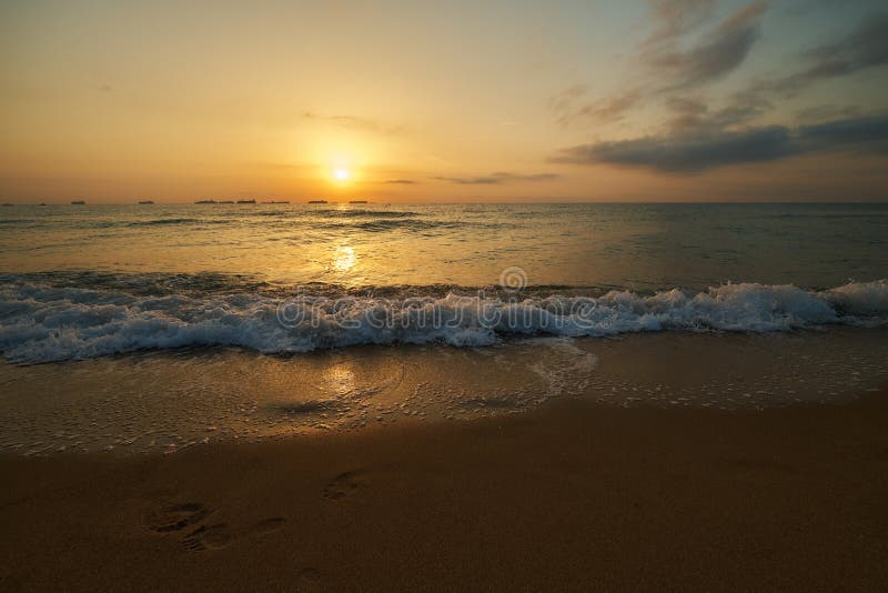 Beautiful Sunrise on a Calm Sea Stock Image - Image of relax, beach ...