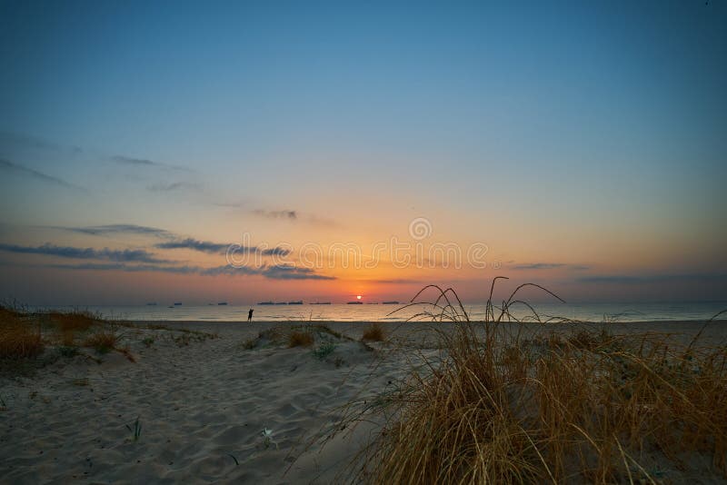 Beautiful Sunrise on a Calm Sea Stock Photo - Image of travel, cloud ...
