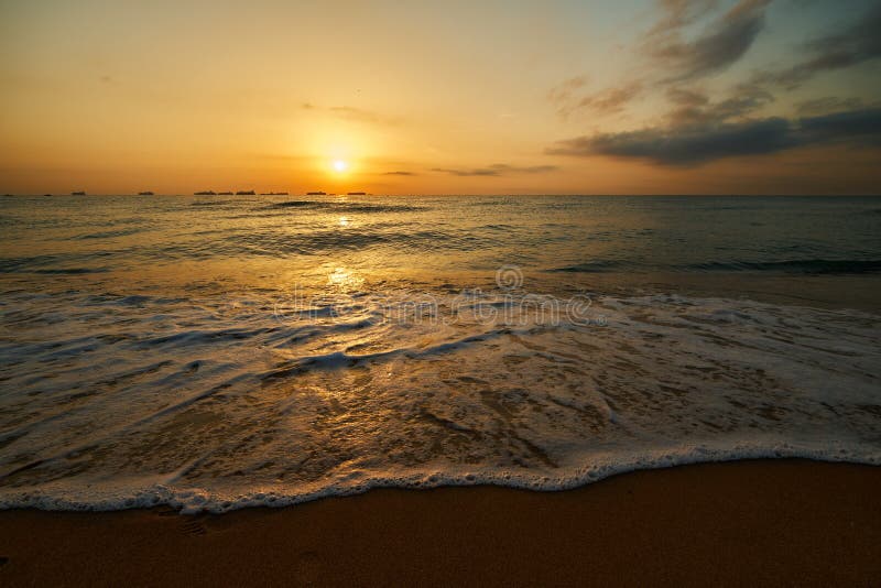 Beautiful Sunrise on a Calm Sea Stock Image - Image of relax, wave ...