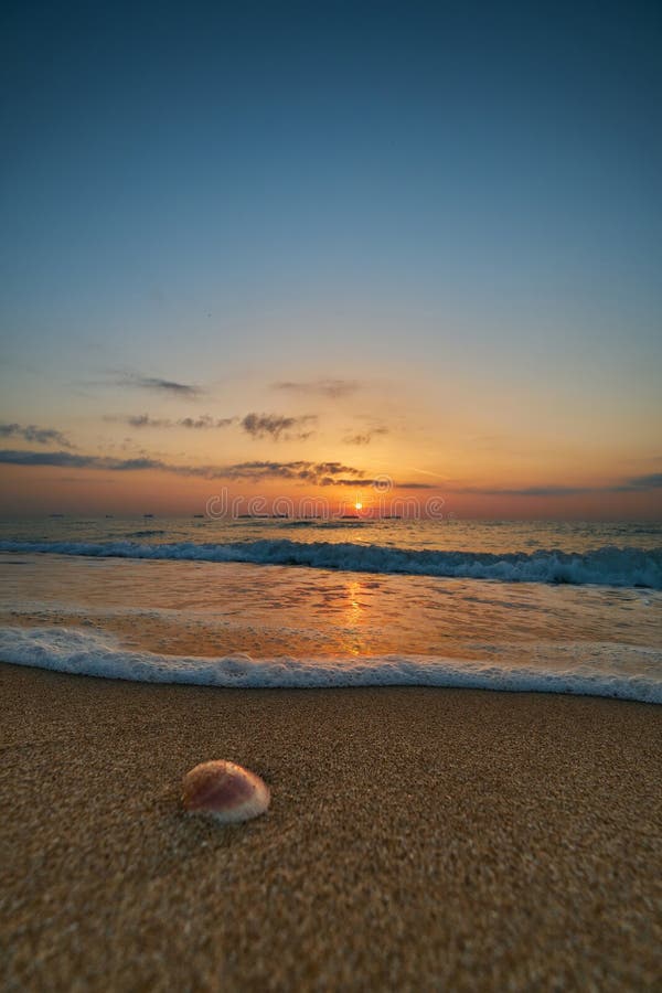 Beautiful Sunrise on a Calm Sea Stock Image - Image of seascape, sand ...