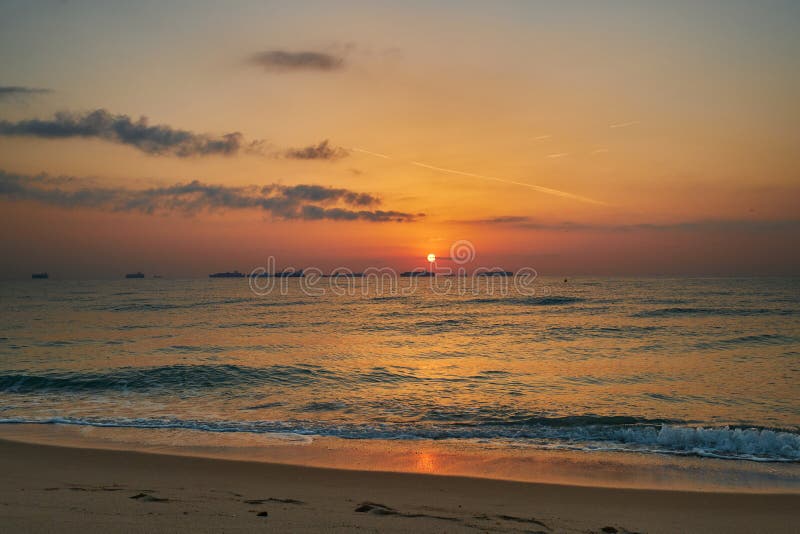 Beautiful Sunrise on a Calm Sea Stock Photo - Image of view, beautiful ...