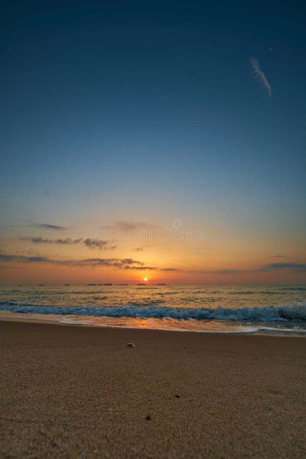 Beautiful Sunrise on a Calm Sea Stock Photo - Image of seascape ...