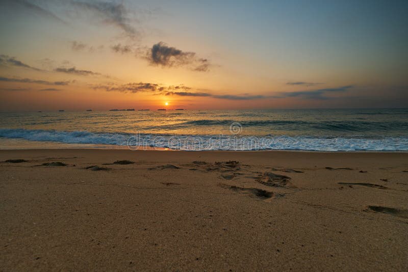 Beautiful Sunrise on a Calm Sea Stock Photo - Image of landscape, blue ...