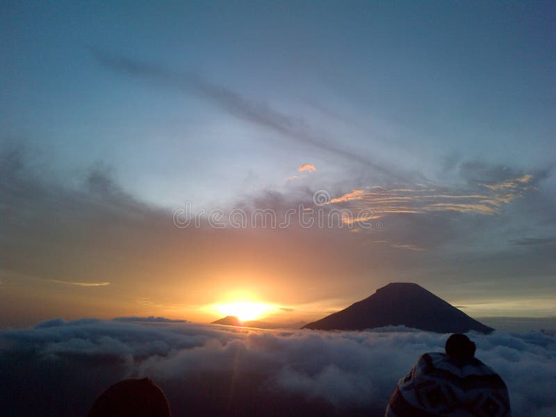Beautiful Sunrise at Dieng Mountain Range, Central Java Indonesia Stock ...