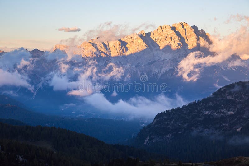 Beautiful Sunrise on the Dolomites Stock Photo - Image of alpine ...