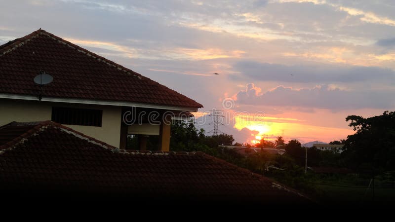 Beautiful Sunrise through House Iron Grill Stock Photo - Image of cloud ...