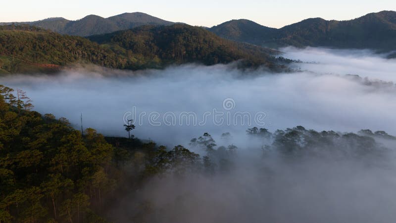 Beautiful Sunrise Landscape in Da Lat, Vietnam Stock Image - Image of ...