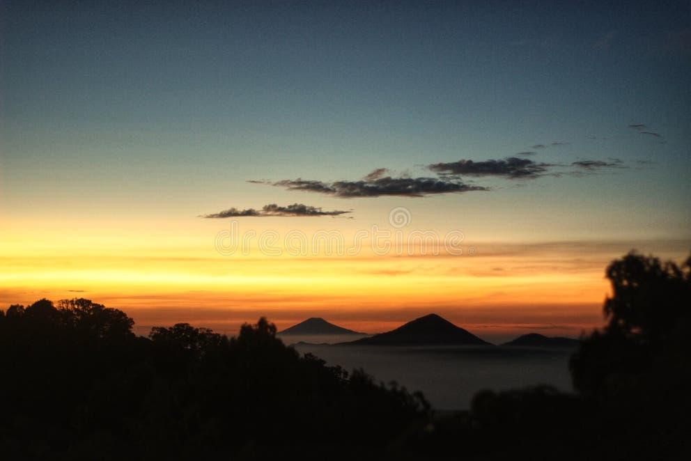 Beautiful Sunrise at Mount Burangrang West Java Stock Photo - Image of ...