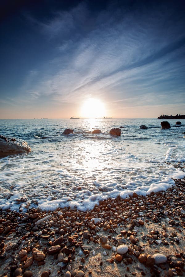Beautiful Sunrise Over the Horizon Stock Image - Image of coast, scene ...