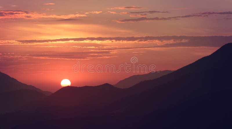 Beautiful Sunrise Over the Mountains Stock Photo - Image of mountains ...