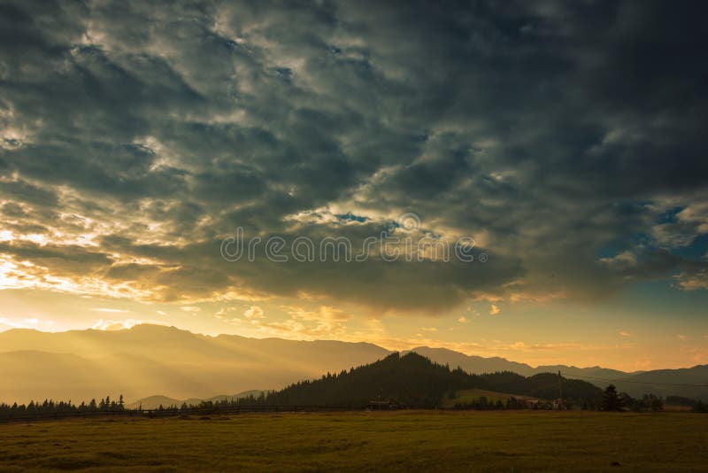 Beautiful Sunrise Over the Mountains Stock Photo - Image of natural ...