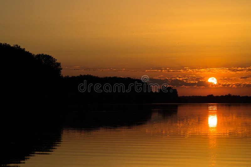 Beautiful Sunrise Over the River, Lake Stock Photo - Image of landscape ...