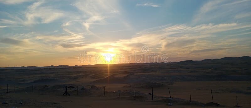 Beautiful Sunrise and Sand Dunn in Field Stock Photo - Image of sand ...