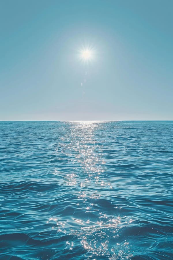 A Beautiful Sunrise Scene with the Sun Rising Above the Ocean Waves ...