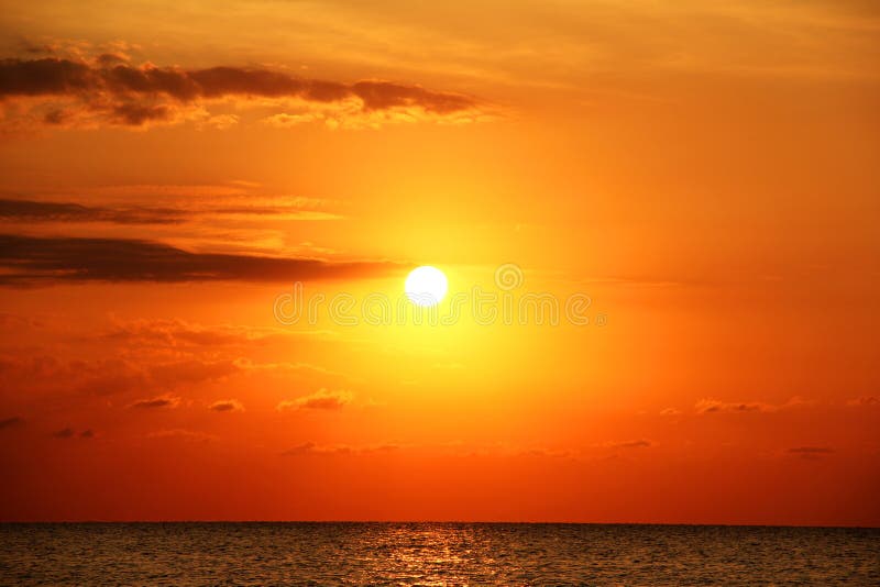 Beautiful Sunrise at Sea. the Sea in the Foreground Stock Photo - Image ...