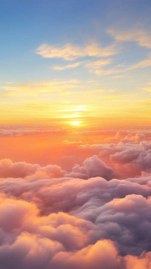 Beautiful Sunrise Sky Above Clouds with Dramatic Light in the Morning ...