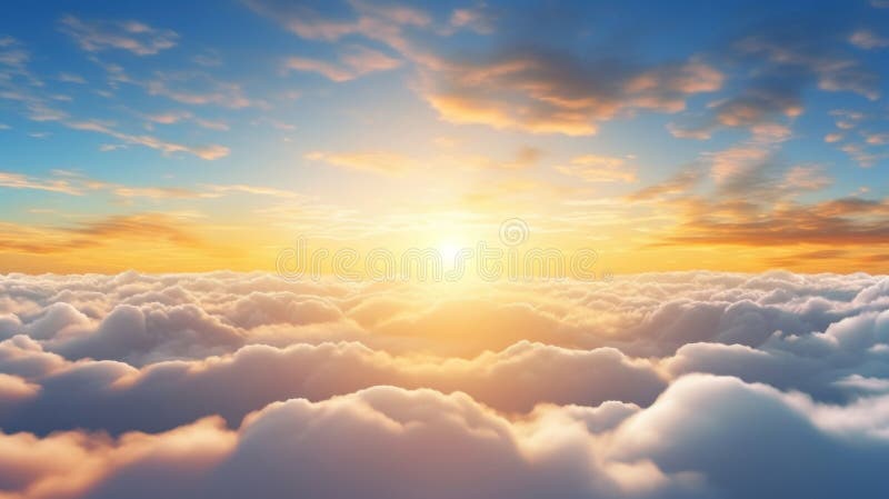 Beautiful Sunrise Sky Above Clouds with Dramatic Light in the Morning ...