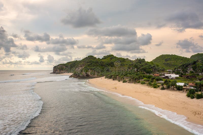 Beautiful Sunrise Sky Over the Beach in Java Stock Photo - Image of ...