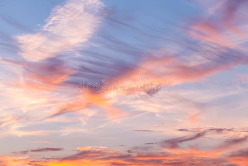 Beautiful Sunrise Soft Sky with Clouds Background Stock Image - Image ...