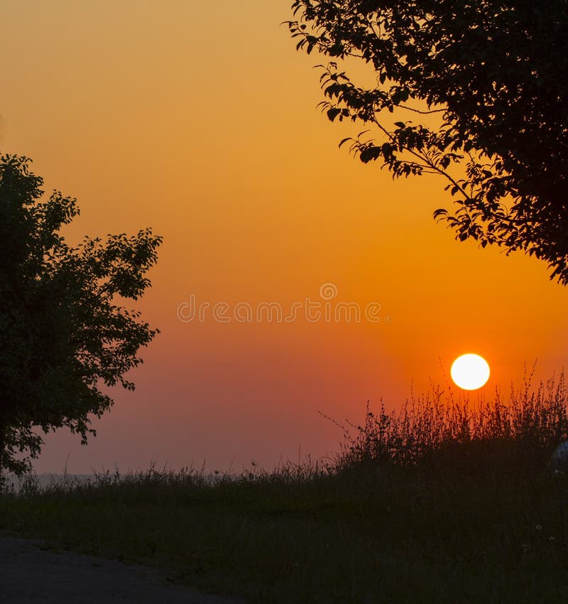 Beautiful Sunrise, Summer Morning Stock Image - Image of orange, view ...