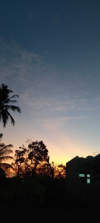 Beautiful Sunrise View Behind the House Stock Photo - Image of house ...